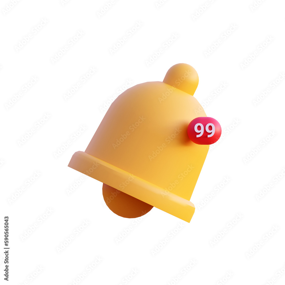 Social media 99 notification icon illustration 3d render front view ...