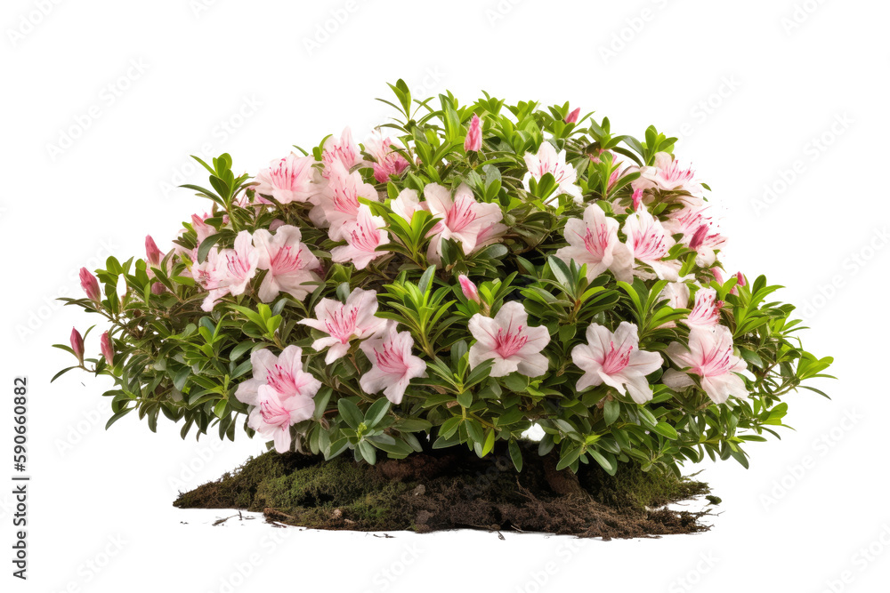 azalea bush isolated on transparent background, generative ai Stock ...