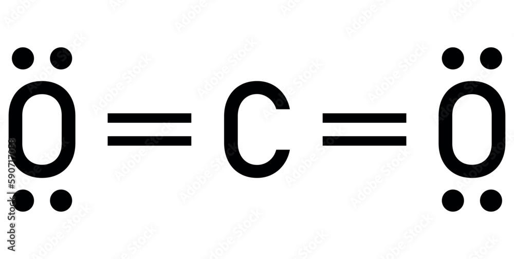 Vector de Stock Lewis structure of carbon dioxide (CO2). Vector ...