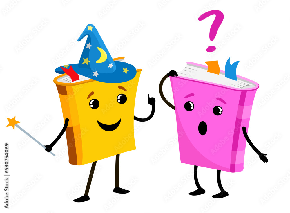 Vector de Stock Cute book character. Books talk to each other. ook ...