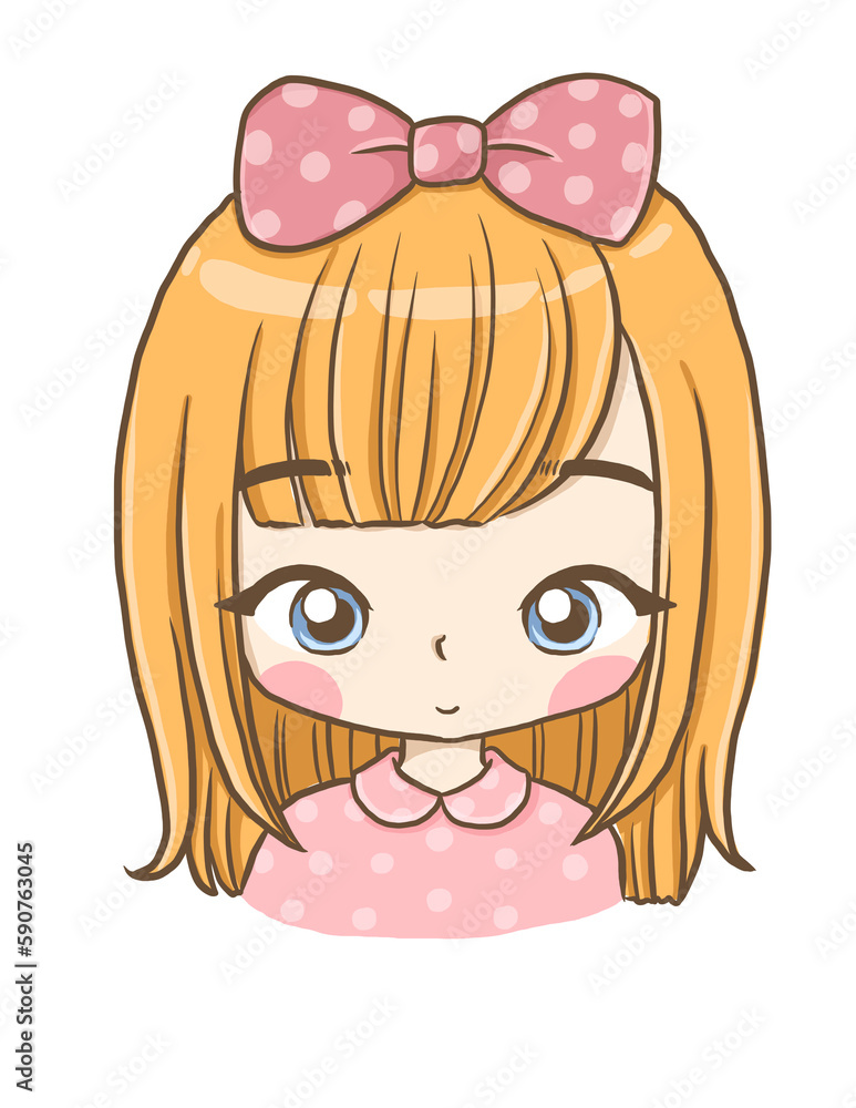 logo avata profile girl cartoon doodle kawaii anime coloring page cute ...