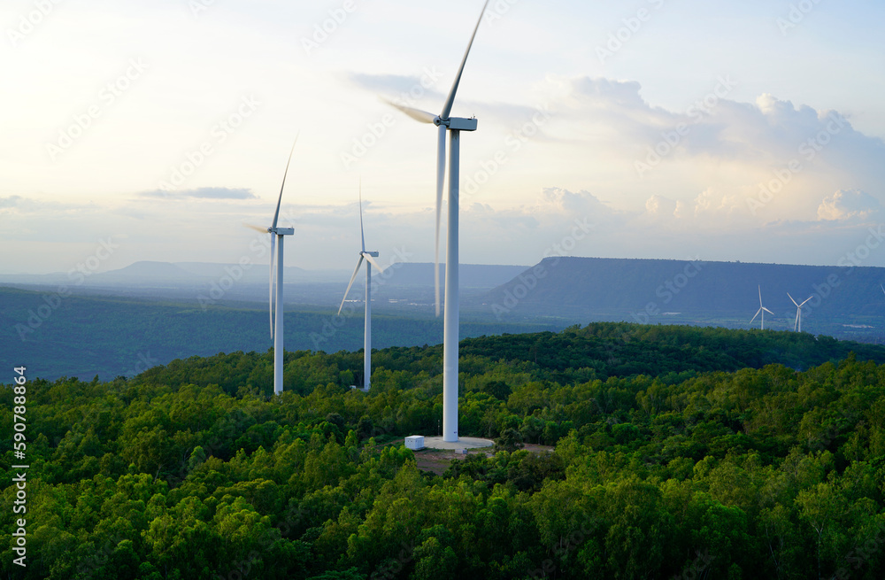 Wind energy. Wind power. Sustainable, renewable energy. Wind turbines ...