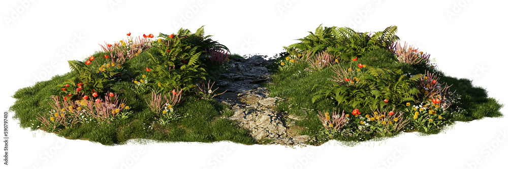 pathway through nature, isolated on transparent background banner Stock ...