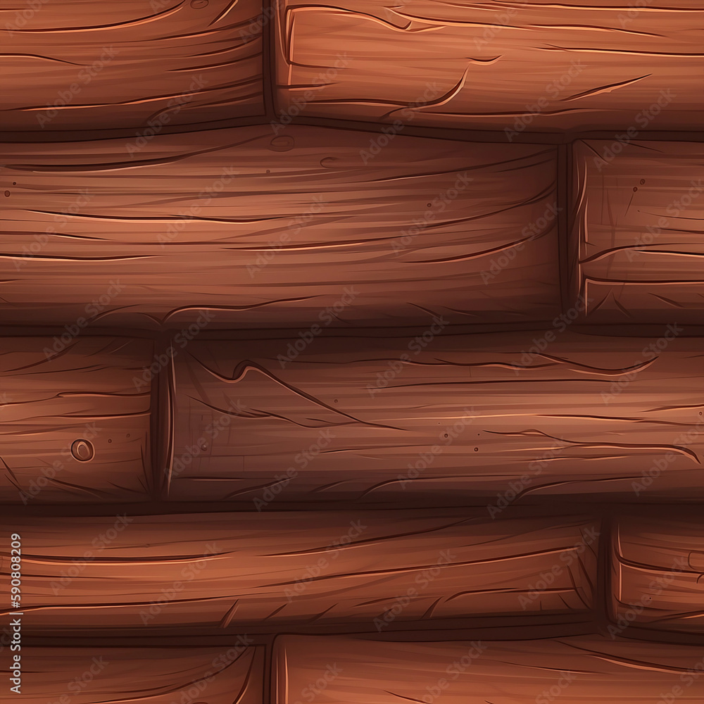 Seamless wood texture. Cartoon game art seamless brown wood texture ...