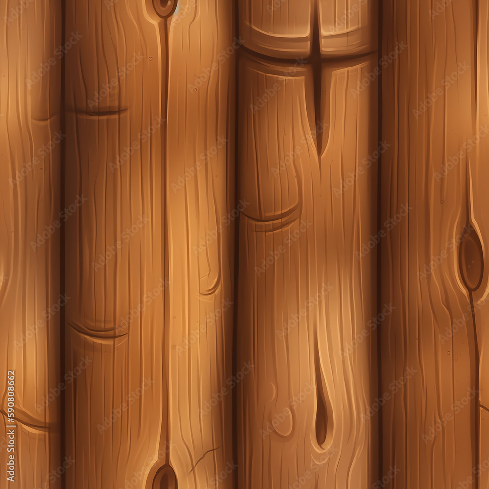 Seamless wood texture. Cartoon game art seamless brown wood texture ...