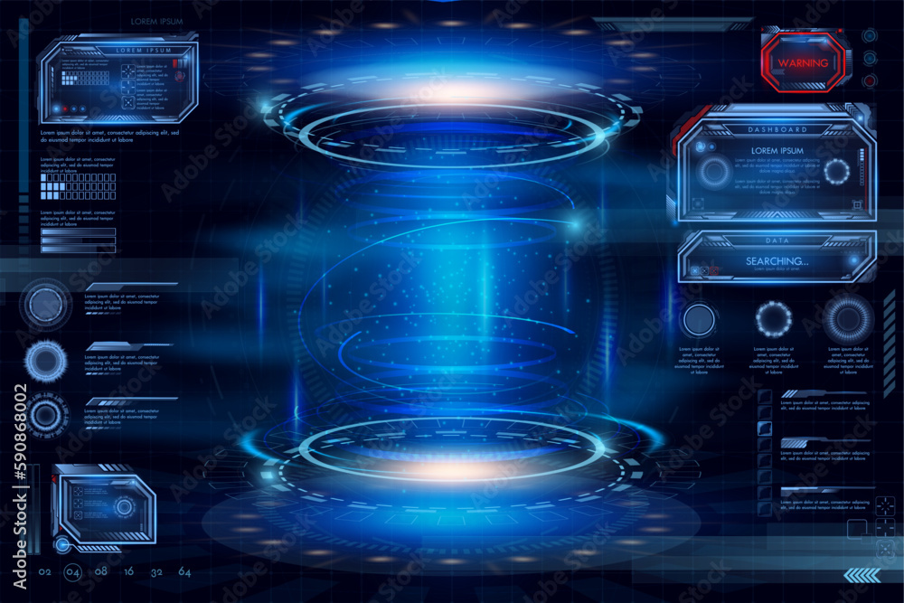 Game interface. Futuristic HUD background. 3D cyber space design ...