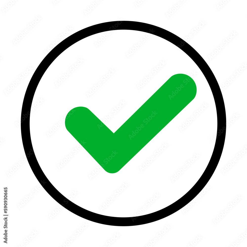 Checklist green simple vector icon. Put a green check mark in the ...