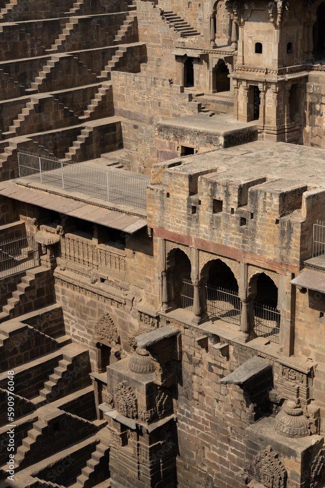 Ancient Indian step well in Jaipur, India, Architecture of stairs at ...