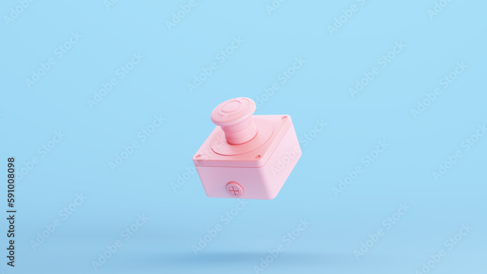 Pink Emergency Stop Button Safety Switch Technology System Kitsch Blue ...