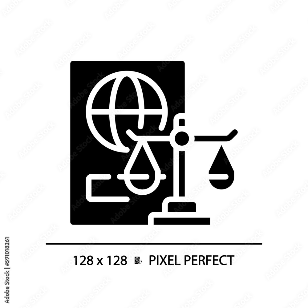 Stock-Vektorgrafik „Immigration law pixel perfect RGB color icon ...