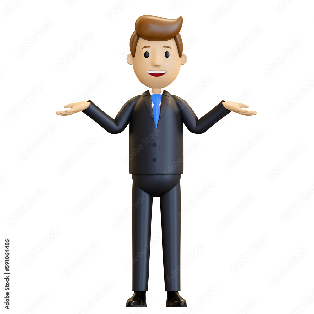 Ilustración de Stock 3d man. Businessman in a suit. The office worker ...