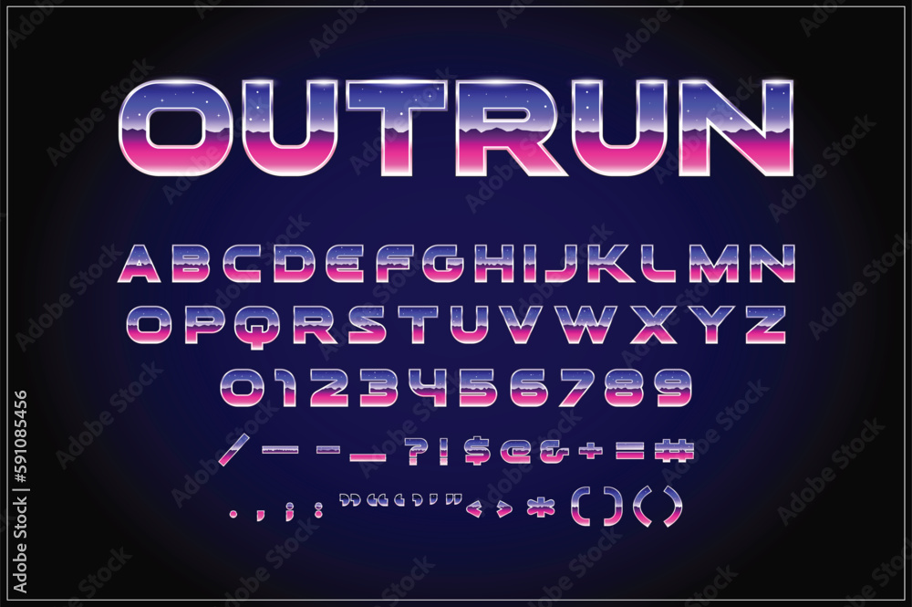 Image vectorielle Stock 80's - 90's Retro Futurism Sci-Fi Font ...