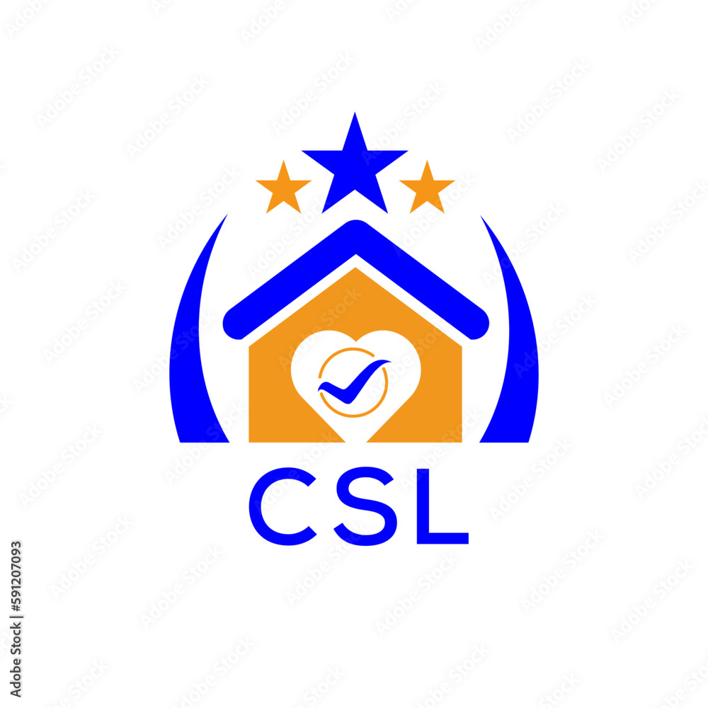 CSL House logo. KJG Letter logo and icon. Blue vector image on white ...