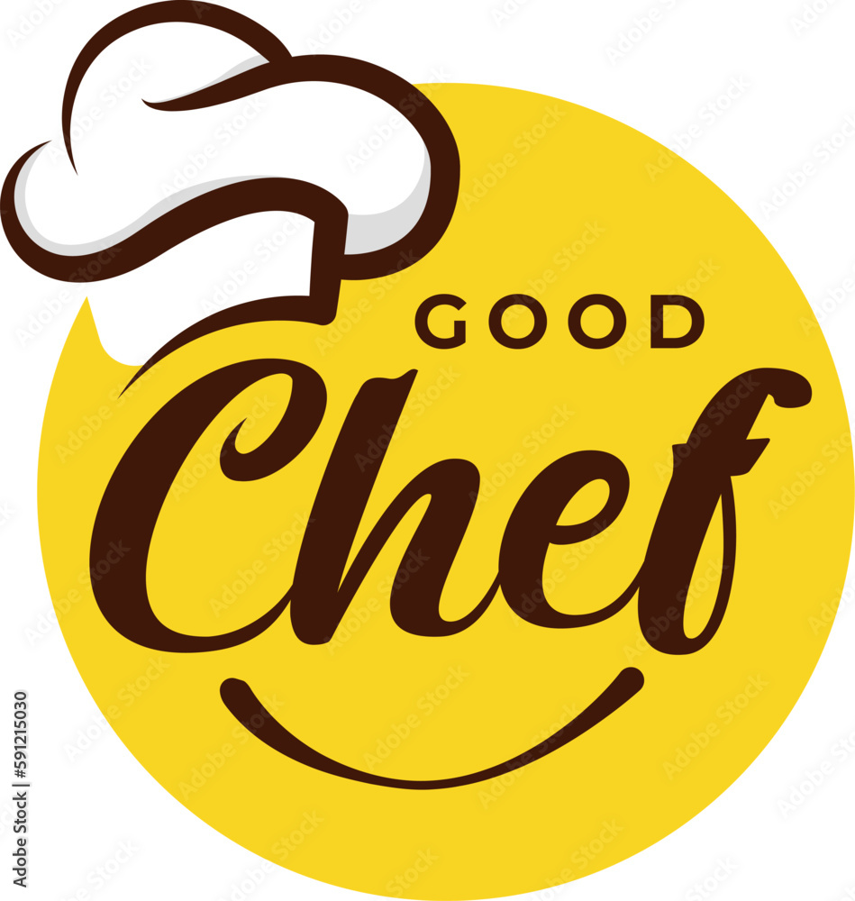 Chief good kitchen logo with chef hat on white background Kitchen Chief ...