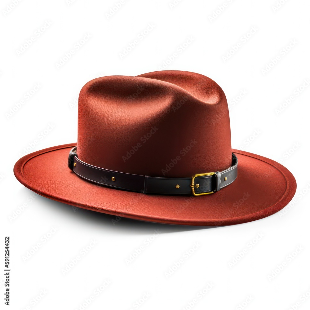 Canadian Mountie hat, isolated white background, iconic red, Royal ...