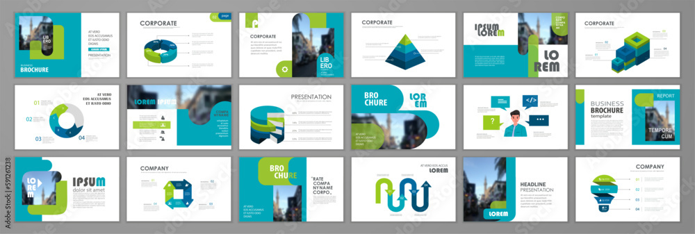 Business infographic elements template set. Keynote presentation ...