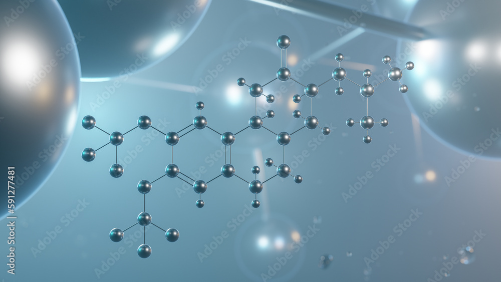 deutetrabenazine molecular structure, 3d model molecule, vesicular monoamine transporter 2 ...