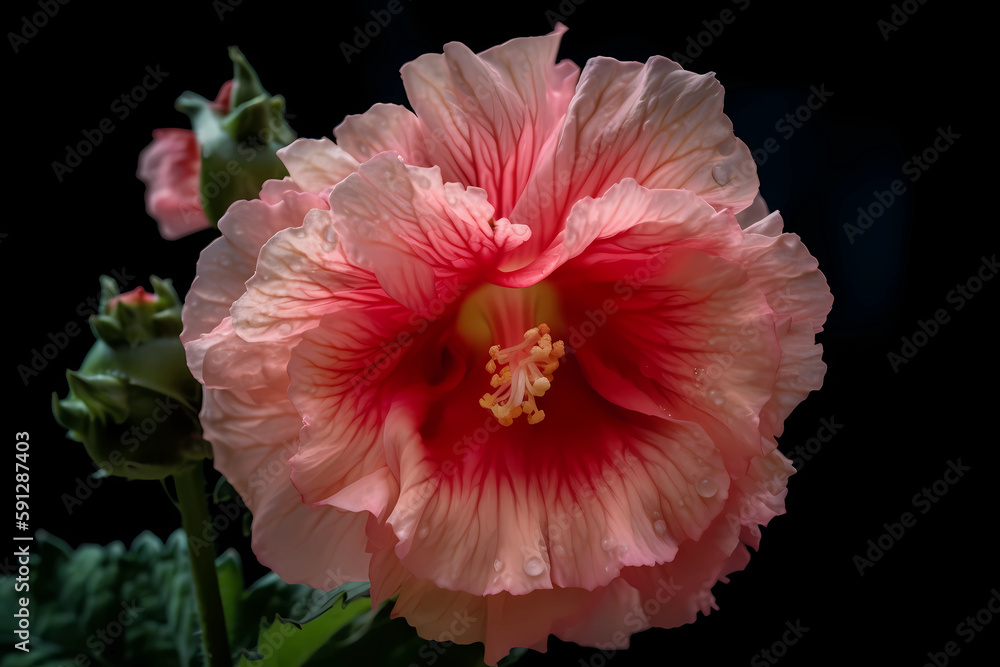Hollyhock (Alcea) - Flower native to various parts of Europe and Asia ...