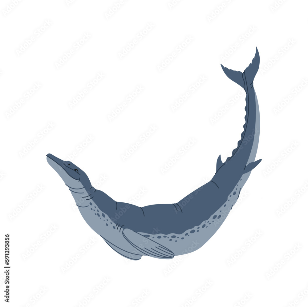 Basilosaurus dinosaur ancient crocodile reptile. Swimming dino isolated ...