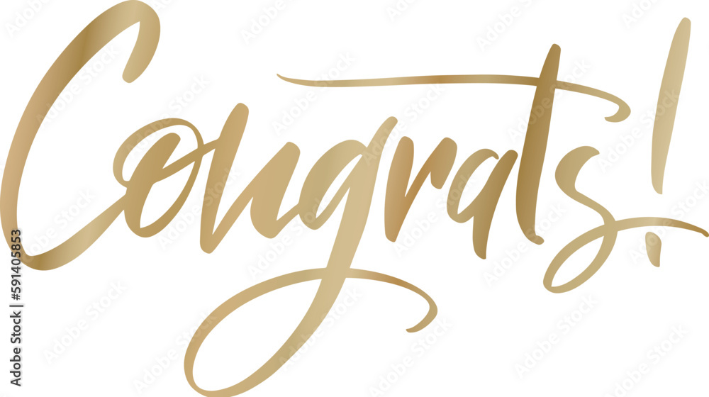 Congrats lettering. Handwritten modern calligraphy, brush painted ...