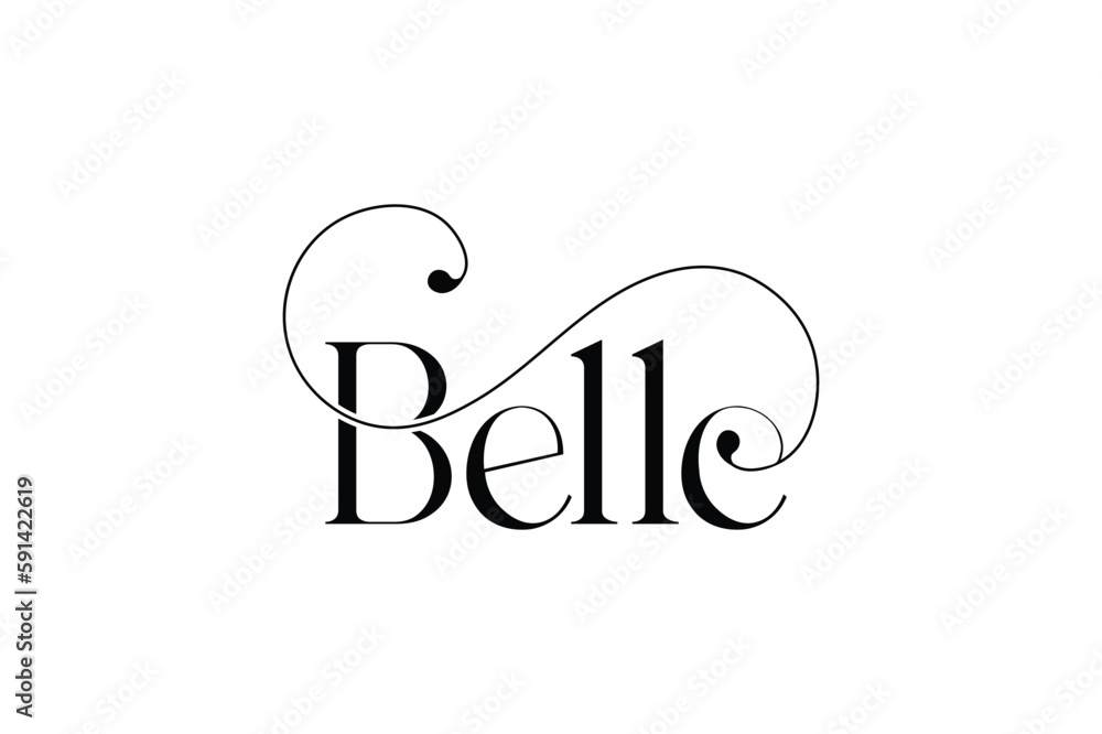 belle ligature type word mark fashion and cosmetic brand logo design ...