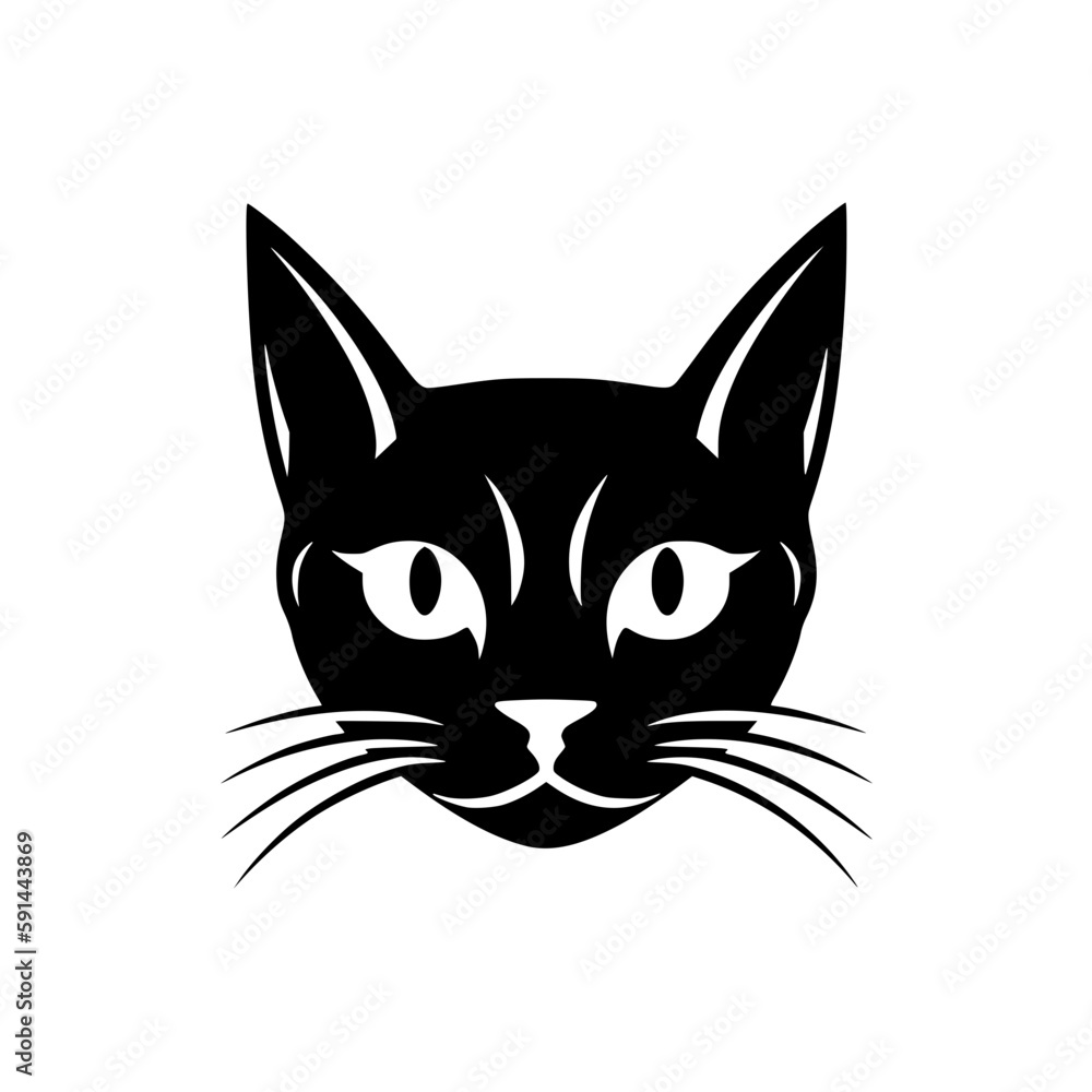 Cat head vector illustration isolated on transparent background Stock Vector | Adobe Stock