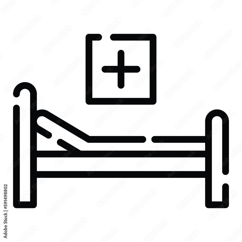 Medicle bed is a bed used for patients Stock Vector | Adobe Stock