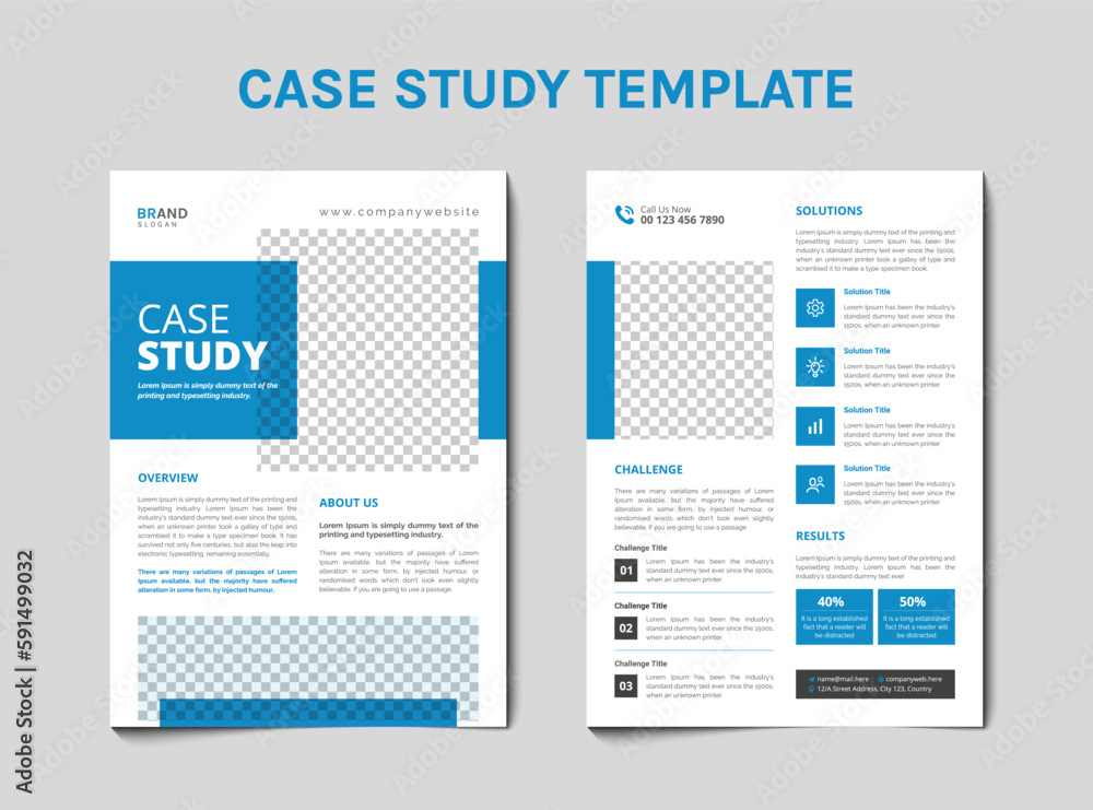 Case study flyer template design Stock Vector | Adobe Stock