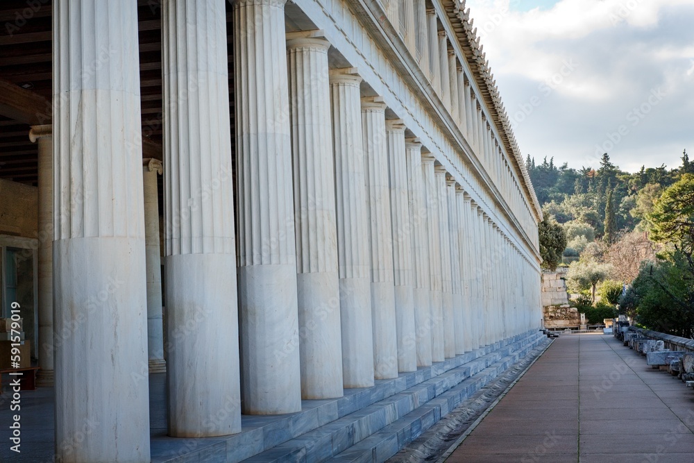 Foto de Stock Stoa of Attalos (covered walkway or portico) in the Agora ...