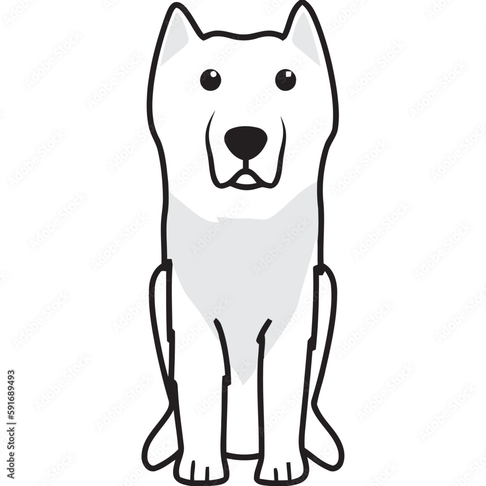 Vektor Aryan Molossus Dog Breed Cartoon Kawaii Sketch Hand Drawn ...