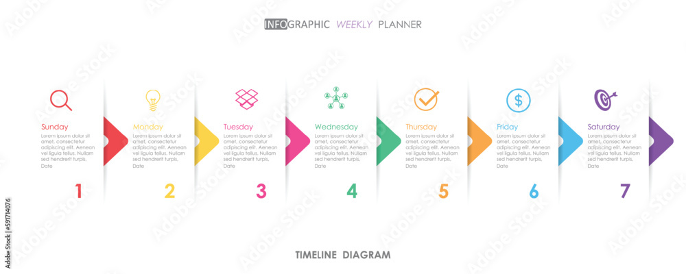 timeline weekly planner schedule project diagram Infographics template ...