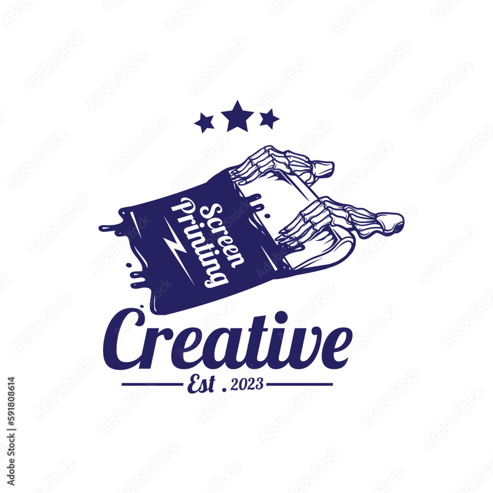 logo screen printing vector illustration Stock Vector | Adobe Stock