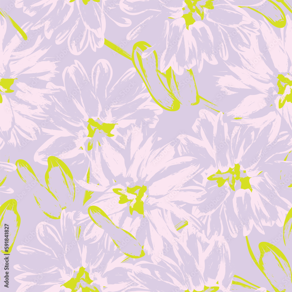 Pastel Abstract Floral Seamless Pattern Design Stock Vector | Adobe Stock