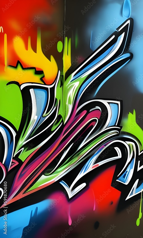 Graffiti seamless background. Artist supply color illustration. Visual arts doodles. Painting ...