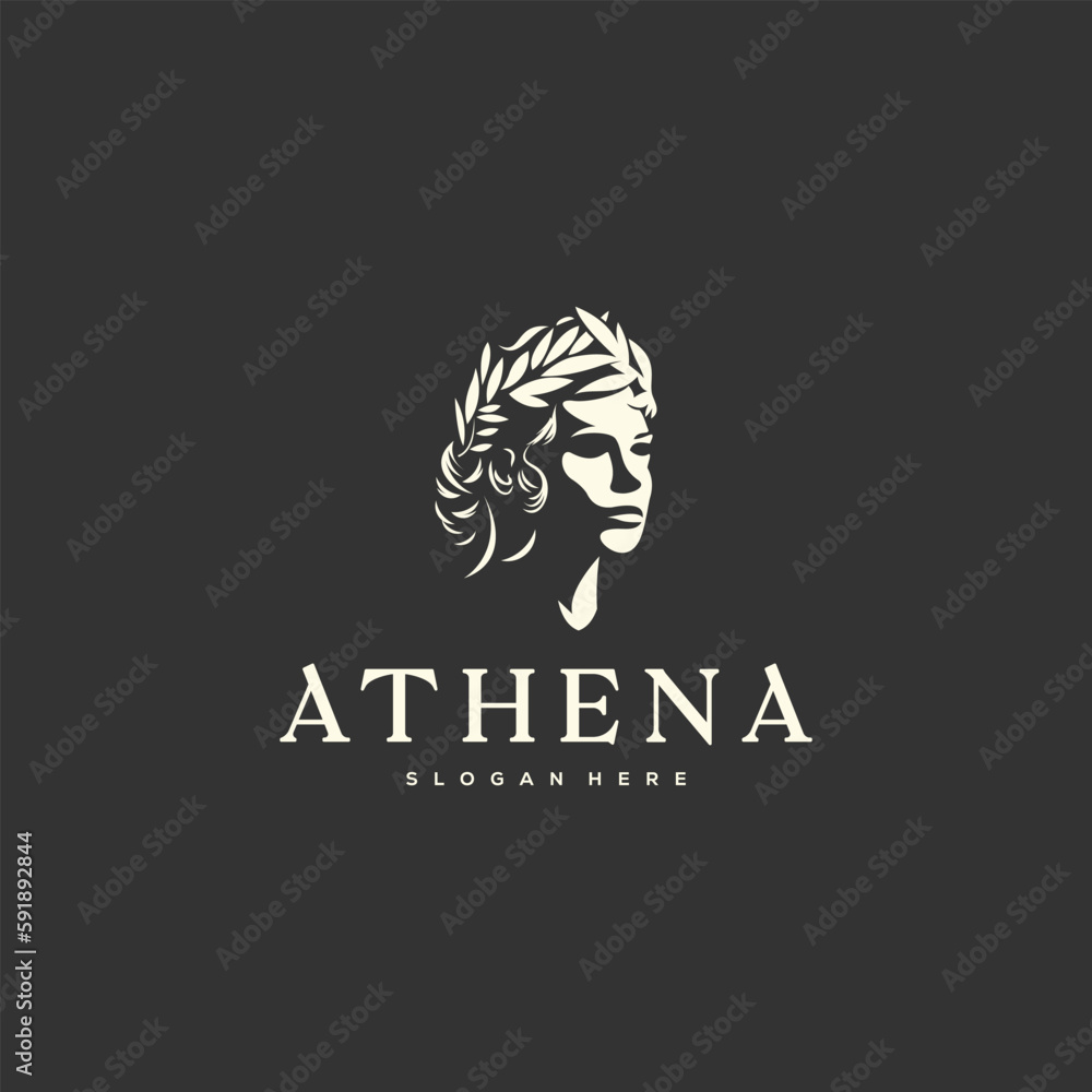Athena the goddess vector logo illustration design Stock Vector | Adobe ...