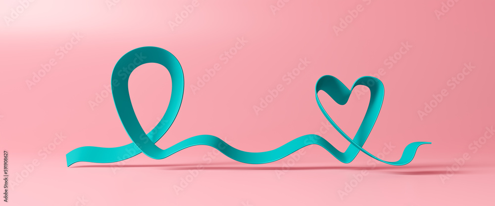 3D Ovarian cancer awareness ribbon poster design. Ovarian cancer and ...