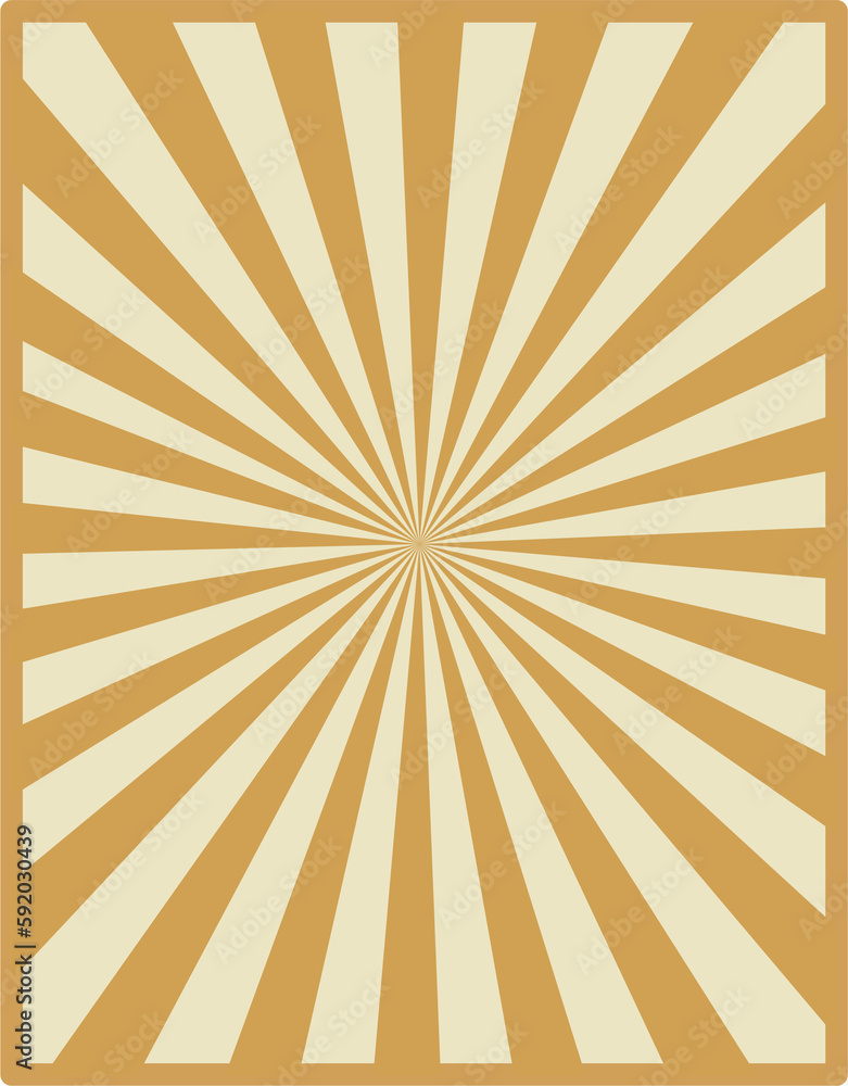 Groovy 70s background with sunburst. 1970s posters, covers template set ...