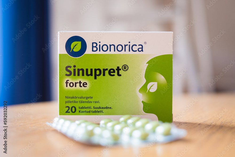 Tallinn, Estonia - April 9, 2023: Sinupret Forte tablets by Bionorica ...