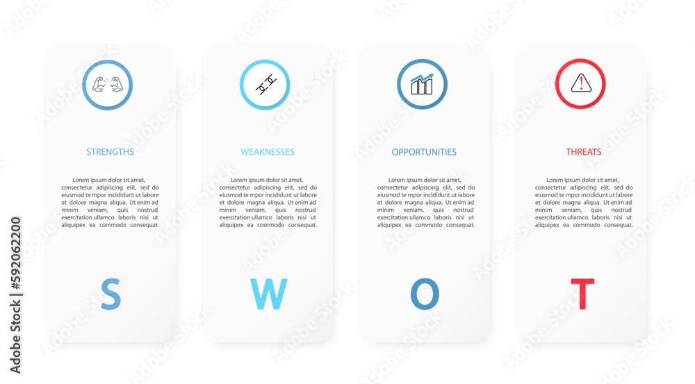 Swot infographic analysis template. strength,weakness,opportunities ...