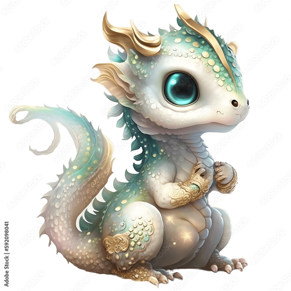 cute baby dragon isolated, generated with ai Stock Illustration | Adobe ...
