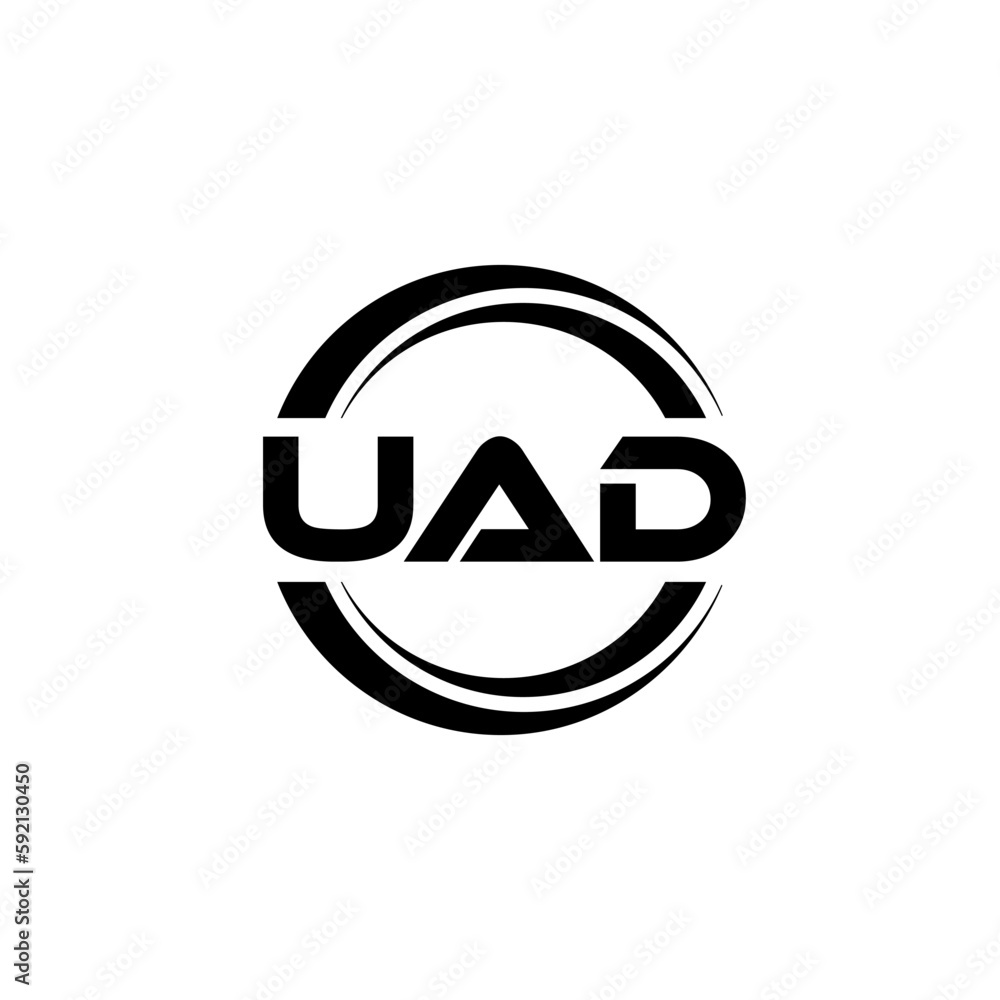 UAD letter logo design with white background in illustrator, vector ...