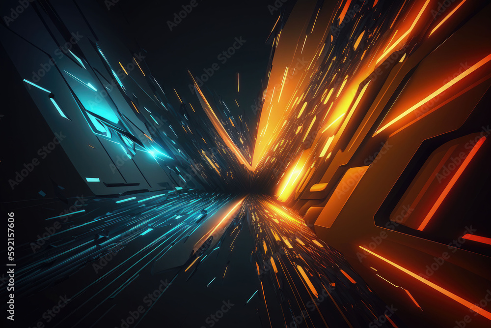 Abstract sci-fi background material AI generated Stock Illustration ...