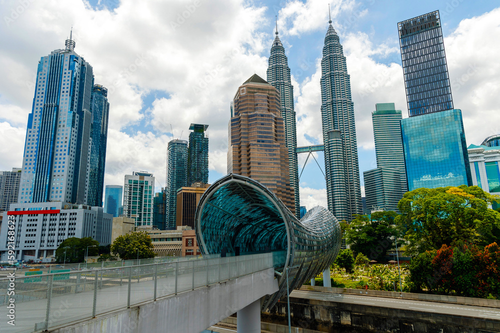 Kuala Lumpur, Malaysia - March 10, 2023: The bridge known as Saloma ...