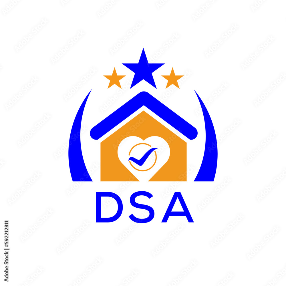 DSA House logo. KJG Letter logo and icon. Blue vector image on white ...