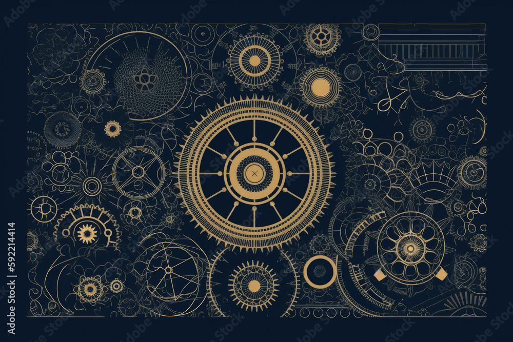 Illustration Stock mechanical engineering design, with a focus on ...