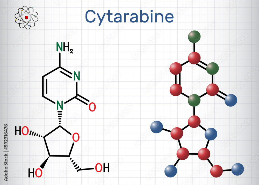 Image vectorielle Stock Cytarabine, cytosine arabinoside, ara-C ...