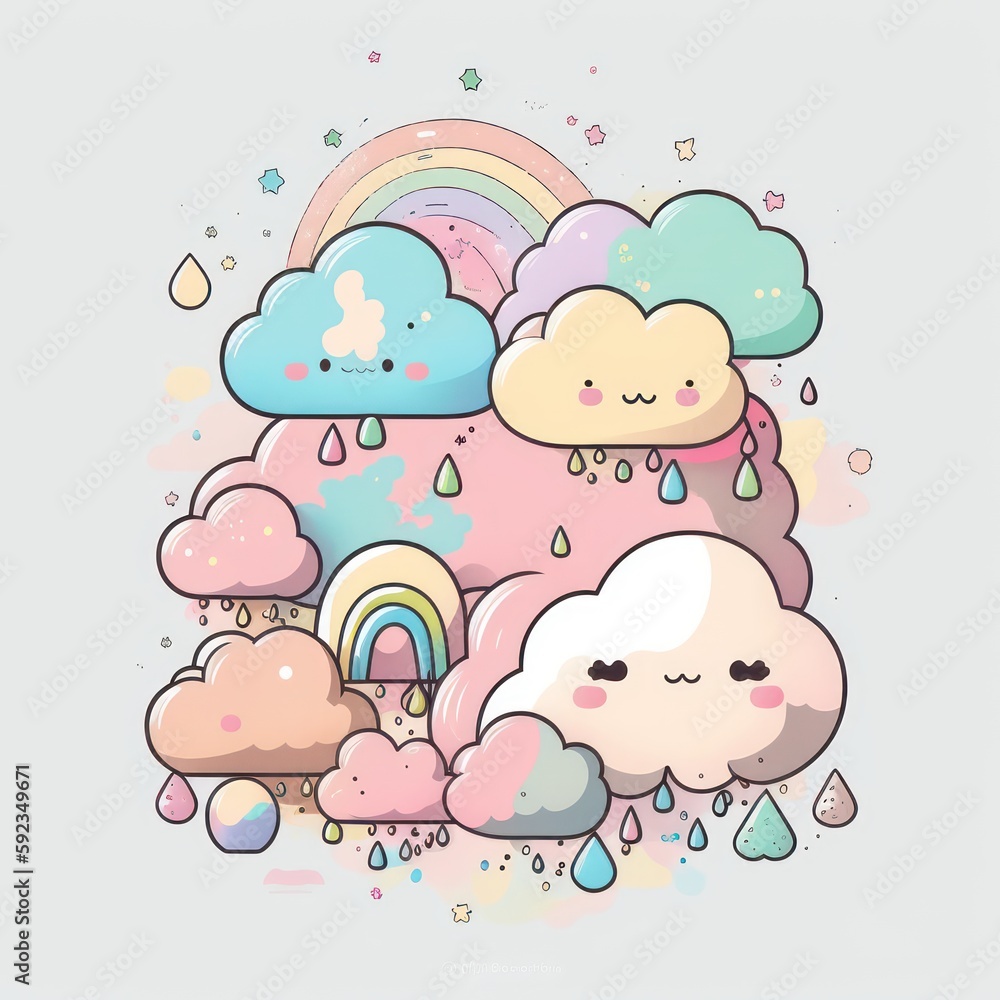 Aesthetic clouds art pastel colors no background. Pastel clouds ...