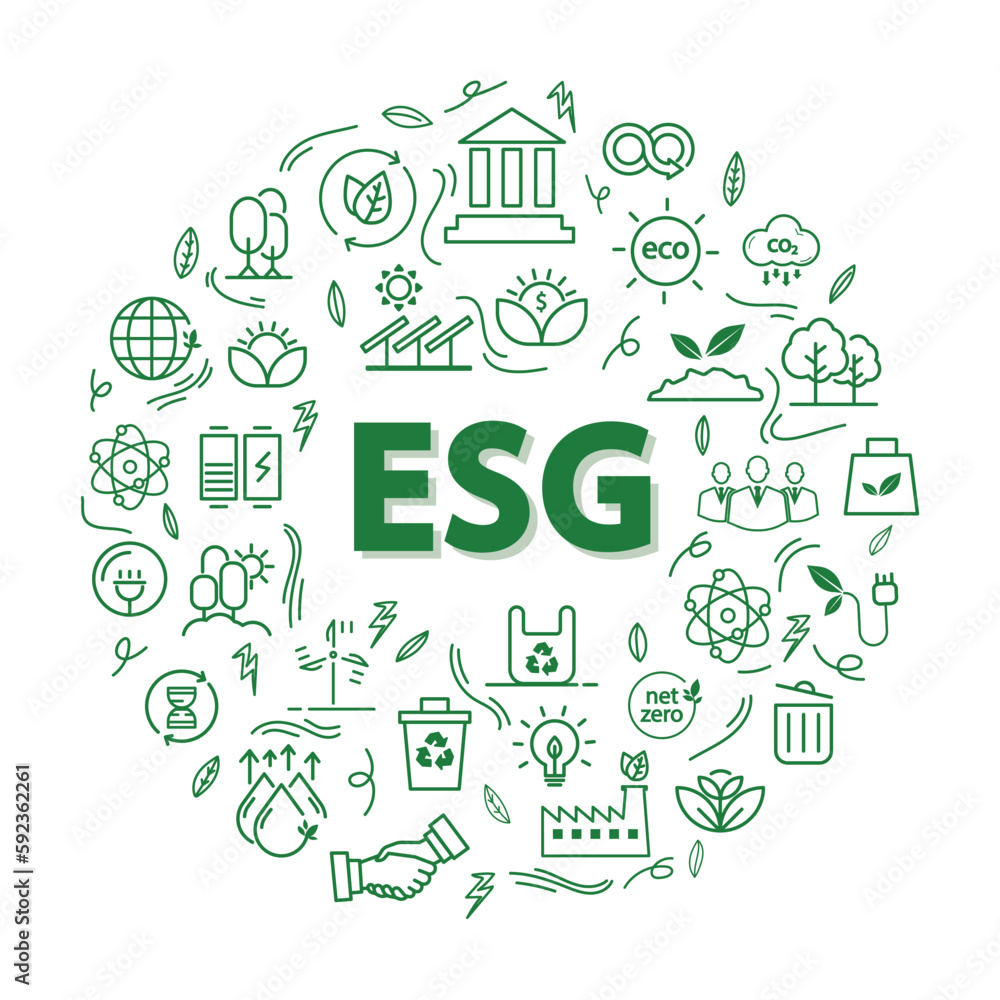 ESG Icon Banner - Environment, Society and Governance environmental ...