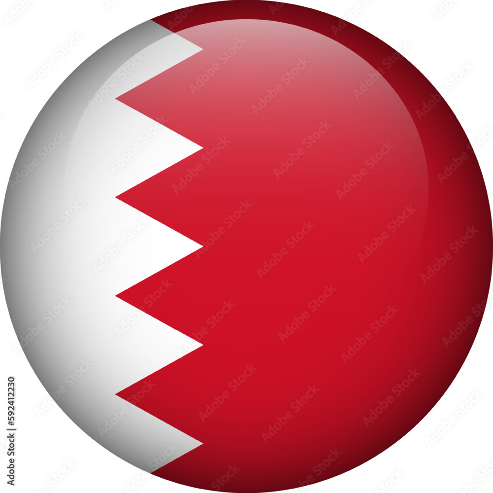 Bahrain flag button. Emblem of Bahrain. Vector flag, symbol. Colors and ...