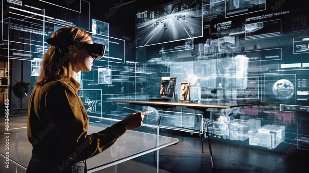 Virtual and Augmented Reality conceptual design Stock Illustration ...